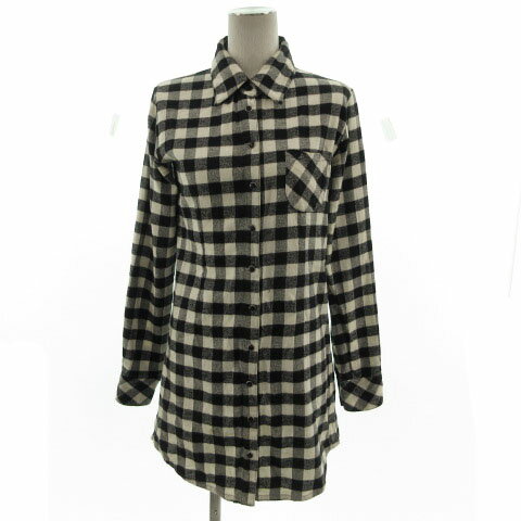 【中古】エゴイスト EGOIST シャツ ネルシャツ ロング丈 長袖 チェック ブラック 黒 オフ白 F レディース 【ベクトル 古着】 220205ブランドエゴイスト EGOIST表記サイズF※実寸サイズをご確認ください。実寸サイズ肩幅：...