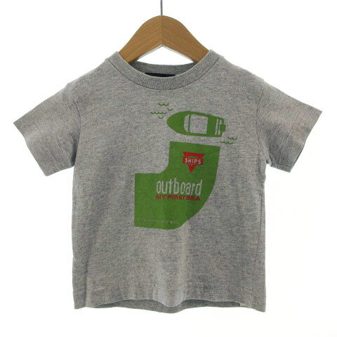 【中古】シップスキッズ SHIPS KIDS Tシャツ 半袖 ロゴプリント 丸首 グレー グリーン 緑 80 キッズ 【ベクトル 古着】 221021ブランドシップスキッズ SHIPS KIDS表記サイズ80※実寸サイズをご確認ください。実...