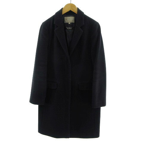 【中古】ユナイテッドアローズ A DAY IN THE LIFE UNITED ARROWS コート アウター チェスターコート Ozlem生地 シンプル ネイビー 紺 36 レディース 【ベクトル 古着】 220308ブランドユナイテッド...