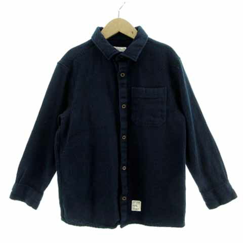 【中古】ザラ ZARA シャツ 長袖 胸ポケ 厚手 コットン ネイビー系 紺系 9 134 キッズ 【ベクトル 古着】 230713ブランドザラ ZARA表記サイズ9 134cm実寸サイズ肩幅：約38cm　身幅：約42cm　袖丈：約46cm...