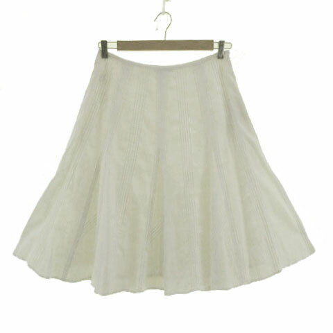 【中古】未使用品 スキャパ SCAPA スカート フレア ミディ丈 フランダースリネン FLANDERS LINEN オフ白 42 レディース 【ベクトル 古着】 240323ブランドスキャパ SCAPA表記サイズ42（日本サイズXL相当）...