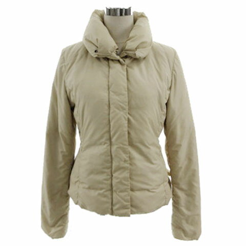 【中古】マックスマーラ ウィークエンドライン MAX MARA WEEKEND LINE ダウンジャケット スタンドカラー MIDIUM PADDING ダブルジップ ベージュ 40 レディース 【ベクトル 古着】 241031ブランドマッ...