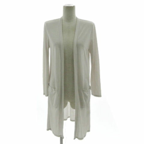 【中古】インディヴィ INDIVI (洗える/UVカット)ポケットつきフライスロングカーディガン 127-32005 羽織り 日本製 ライトグレージュ 38 レディース 【ベクトル 古着】 251011ブランドインディヴィ INDIVI表記...