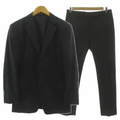 【中古】コムサメン COMME CA MEN スーツ ジャケット テーラードカラー シングル 2B パンツ スラックス ウール ピンストライプ ブラック 黒 46 メンズ 【ベクトル 古着】 260211ブランドコムサメン COMME CA...