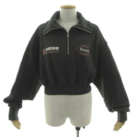 【中古】ジュエティ jouetie クロップドハーフZIPプルオーバー 082342702401-01 スウェット ロゴプリント 長袖 コットン混 ブラック系 M レディース 【ベクトル 古着】 260325ブランドジュエティ joueti...