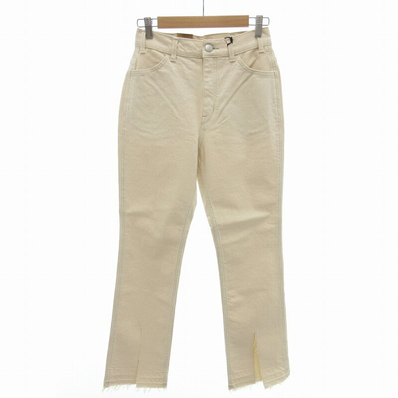 【中古】未使用品 ヤヌーク YANUK × コエル COEL スリットデニムパンツ ジーンズ ジーパン ジッパーフライ 26 S アイボリー 180307056 /TN4 0828 ●TZ レディース 【ベクトル 古着】 240829ブラン...