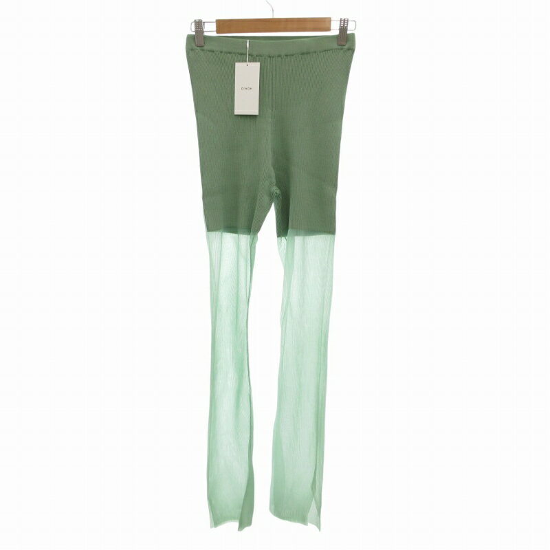 【中古】未使用品 チノ CINOH ニットレギンス シアー シースルー 36 S ライトグリーン 22SKN005 /FF2 0914 ■GY25 ●TZ レディース 【ベクトル 古着】 240914ブランドチノ CINOH表記サイズ36(...