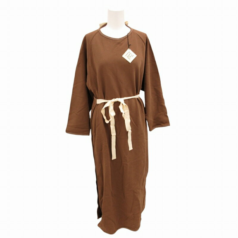 【中古】未使用品 ベースレンジ BASERANGE アピラップドレス API WRAP DRESS ワンピース 長袖 ロング丈 F 茶 ブラウン DRAW-IF-WI21 /FT5 0830 ■GY25 ●TZ レディース 【ベクトル 古着...