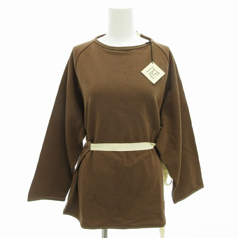 【中古】未使用品 ベースレンジ BASERANGE アピラップトップ API WRAP TOP カットソー 長袖 バックオープン F 茶 ブラウン TOAW-IF-WI21 /FF3 0914 ■GY25 ●TZ レディース 【ベクトル 古...