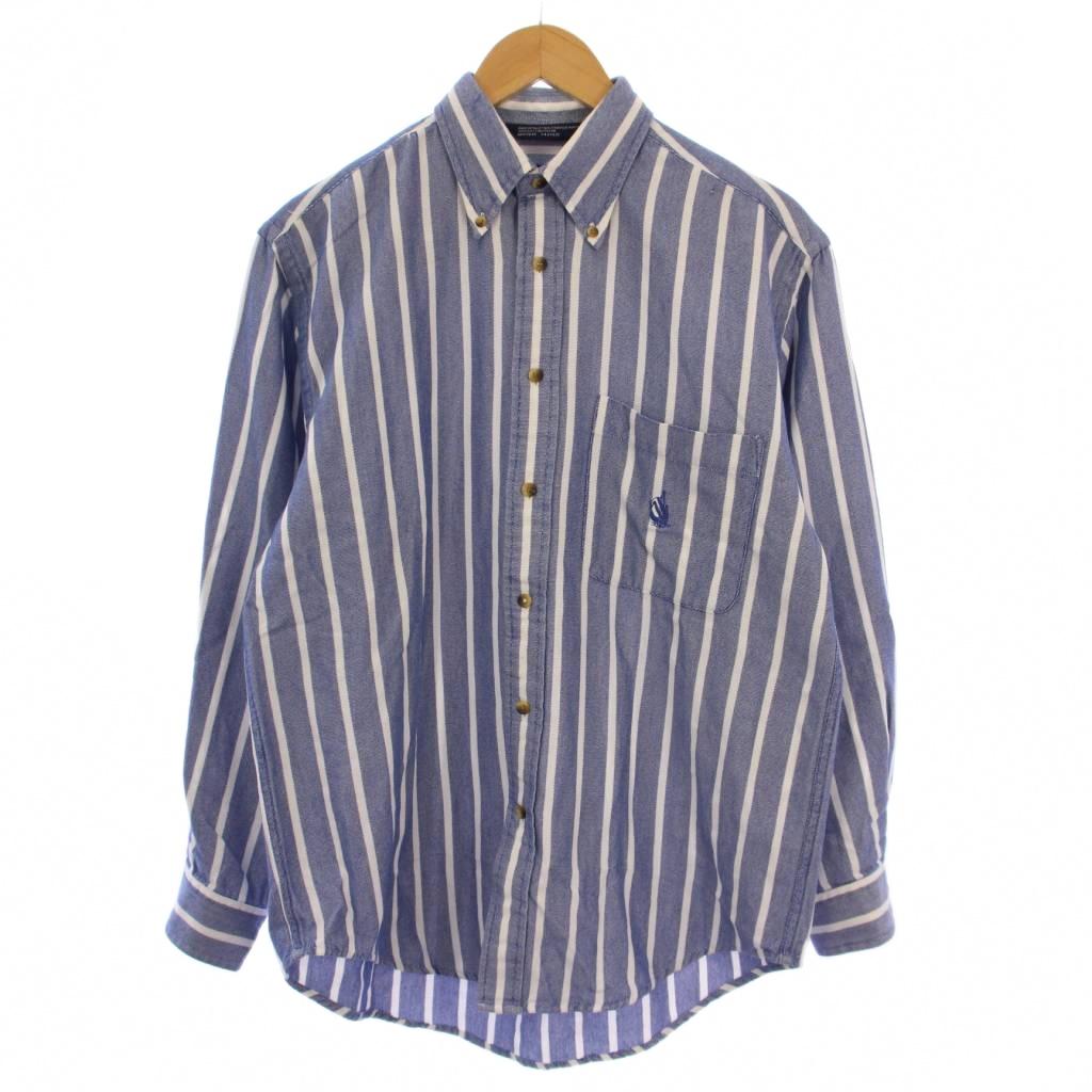 【中古】ノーティカ NAUTICA シャツ 長袖 ボタンダウン ストライプ柄 M 青 白 /BM ■BM メンズ 【ベクトル 古着】 251119ブランドノーティカ NAUTICA表記サイズM実寸サイズ肩幅：48cm　身幅：57cm　着丈：...