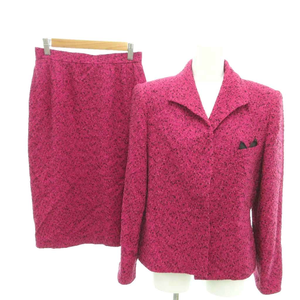 【中古】AZABUインターナショナル 美品 セットアップ ジャケット タイトスカート ツイード 9 ピンク /YJ ■GY66 レディース 【ベクトル 古着】 260130表記サイズ9実寸サイズジャケット 肩幅：41cm　ジャケット 身幅：...