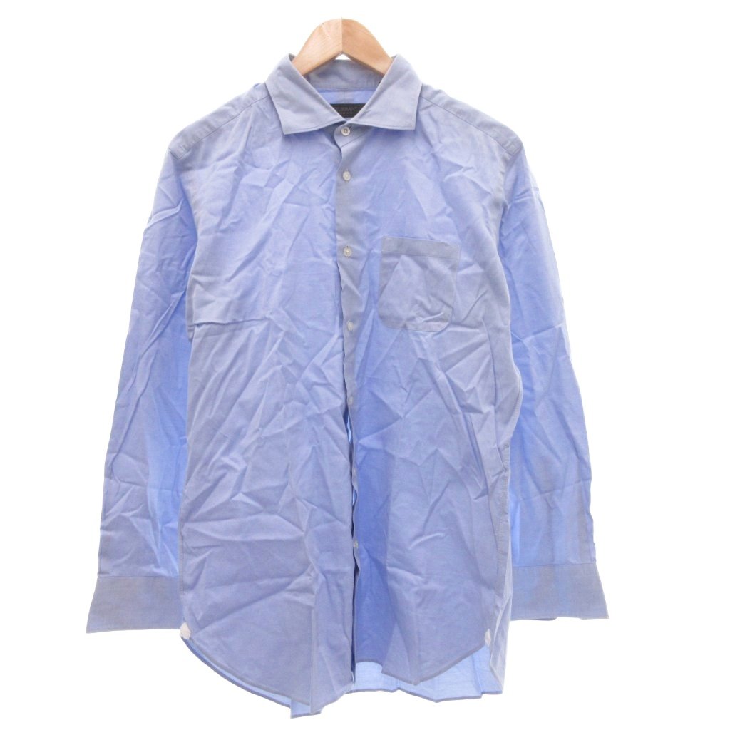 【中古】D'URBAN ダーバン シャツ 43-17 スカイブルー 水色 無地 襟付き 長袖 胸ポケット付き /SC ■GY66 メンズ 【ベクトル 古着】 260202表記サイズ43-17実寸サイズ肩幅：46cm　身幅：57cm　着丈：8...