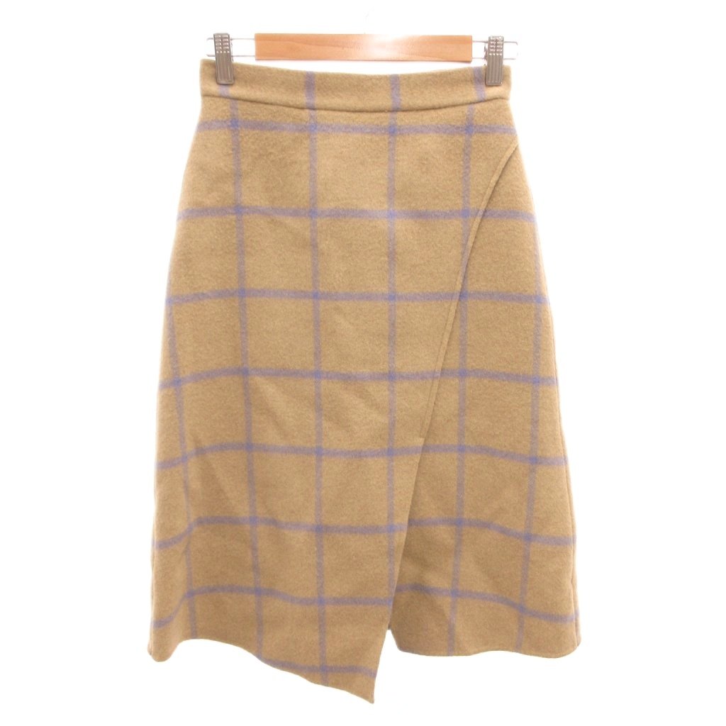 【中古】未使用品 ジルスチュアート JILL STUART タグ付き Aラインスカート ひざ丈 チェック柄 メルトン 0 ベージュ /JS ■ECG003 レディース 【ベクトル 古着】 260323ブランドジルスチュアート JILL ST...