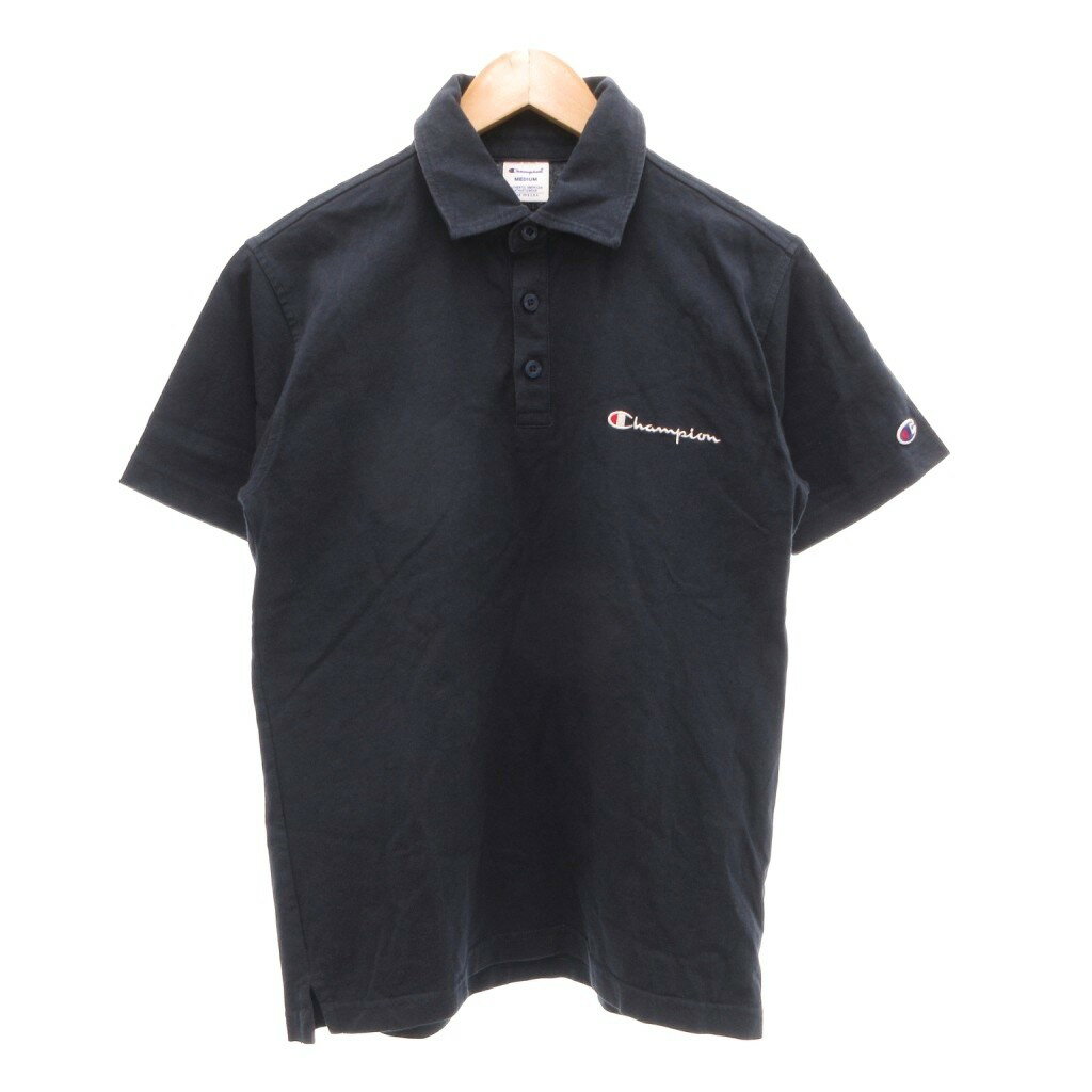 【中古】チャンピオン CHAMPION ポロシャツ M 紺 ネイビー 半袖 ロゴ刺繍 ロゴワッペン /NL ■ECF003 メンズ 【ベクトル 古着】 260327ブランドチャンピオン CHAMPION表記サイズM実寸サイズ肩幅：42cm　...