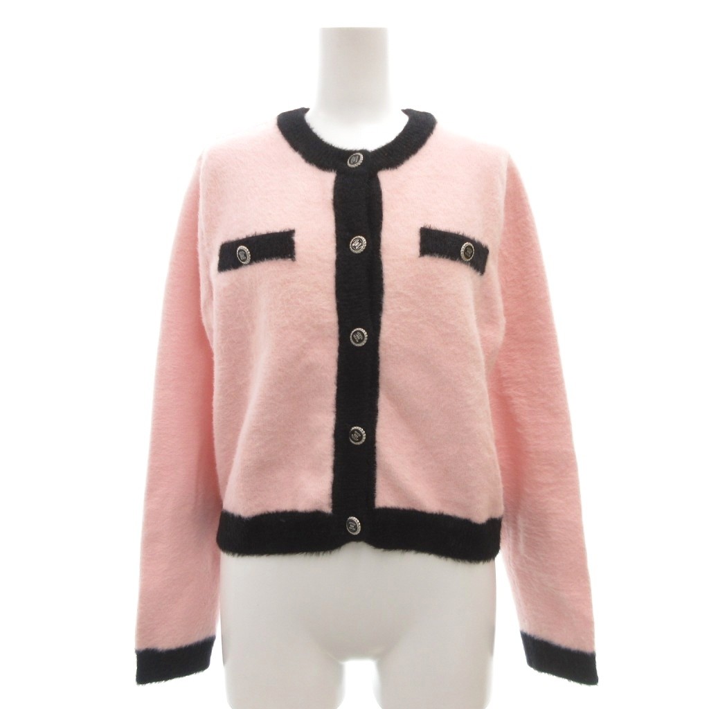 【中古】maison de roem カーディガン M ピンク 無地 ラウンドネック 長袖 /SC ■ECF003 レディース 【ベクトル 古着】 260325表記サイズM実寸サイズ肩幅：37cm　身幅：43cm　袖丈：59cm　着丈：47...