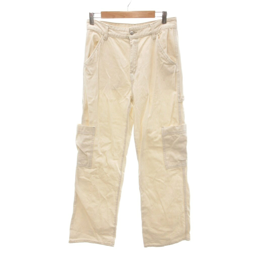 【中古】エイチ&エム H&M 美品 ペインターパンツ US8 白 ホワイト 無地 カーゴポケット デニム 長ズボン /MX ■ECF004 メンズ 【ベクトル 古着】 260420ブランドエイチ&エム H&M表記サイズUS8 実寸サイズウエ...