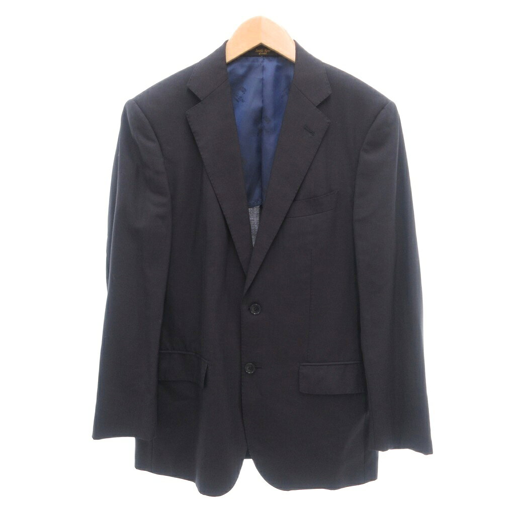 【中古】ドーメル DORMEUIL テーラードジャケット ウール 92A5 紺 ネイビー 長袖 無地 2つボタン 総裏地 /SJ ■ECF004 メンズ 【ベクトル 古着】 260514ブランドドーメル DORMEUIL表記サイズ92A5実...