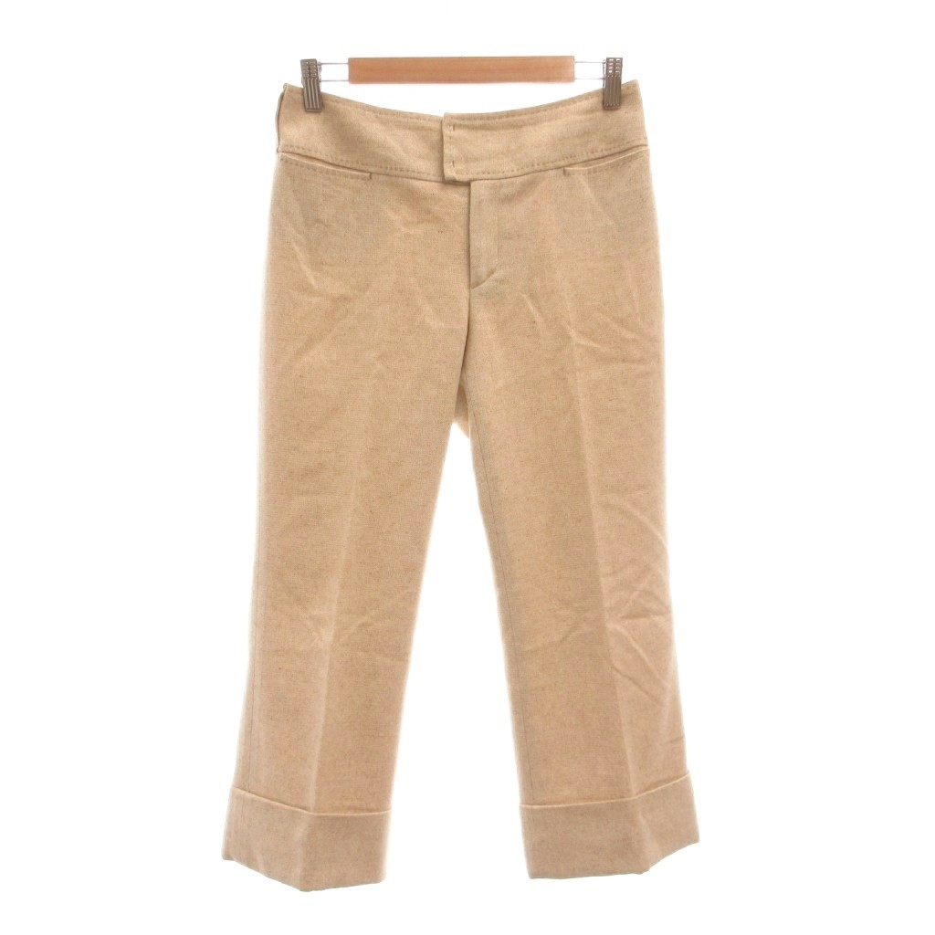 【中古】コルニーチェ CORNICE パンツ スラックス アンゴラ混 38 ベージュ クロップド丈 ワイドシルエット /NU ■ECF005 レディース 【ベクトル 古着】 260519表記サイズ38実寸サイズウエスト：70cm　もも幅：2...