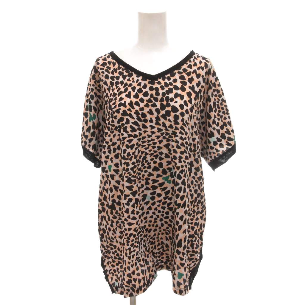 【中古】ソニアリキエルコレクション SONIA RYKIEL COLLECTION 美品 チュニック 44 黒 ブラック Vネック ハート柄 半袖 /SJ ■ECF005 レディース 【ベクトル 古着】 260518表記サイズ44実寸サイズ...