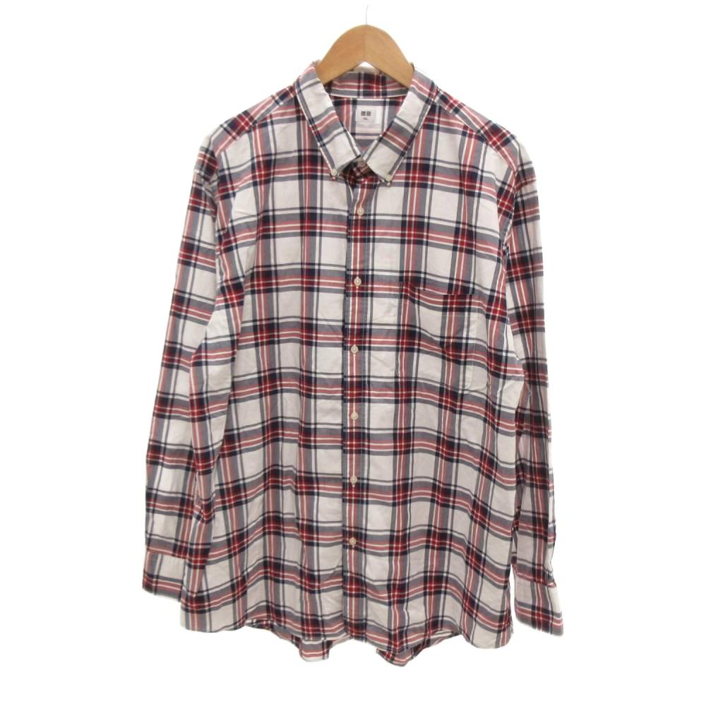 【中古】ユニクロ UNIQLO 美品 シャツ 3XL マルチカラー ボタンダウンカラー 長袖 チェック柄 /IL ■ECF006 メンズ 【ベクトル 古着】 260621ブランドユニクロ UNIQLO表記サイズ3XL実寸サイズ肩幅：54cm...