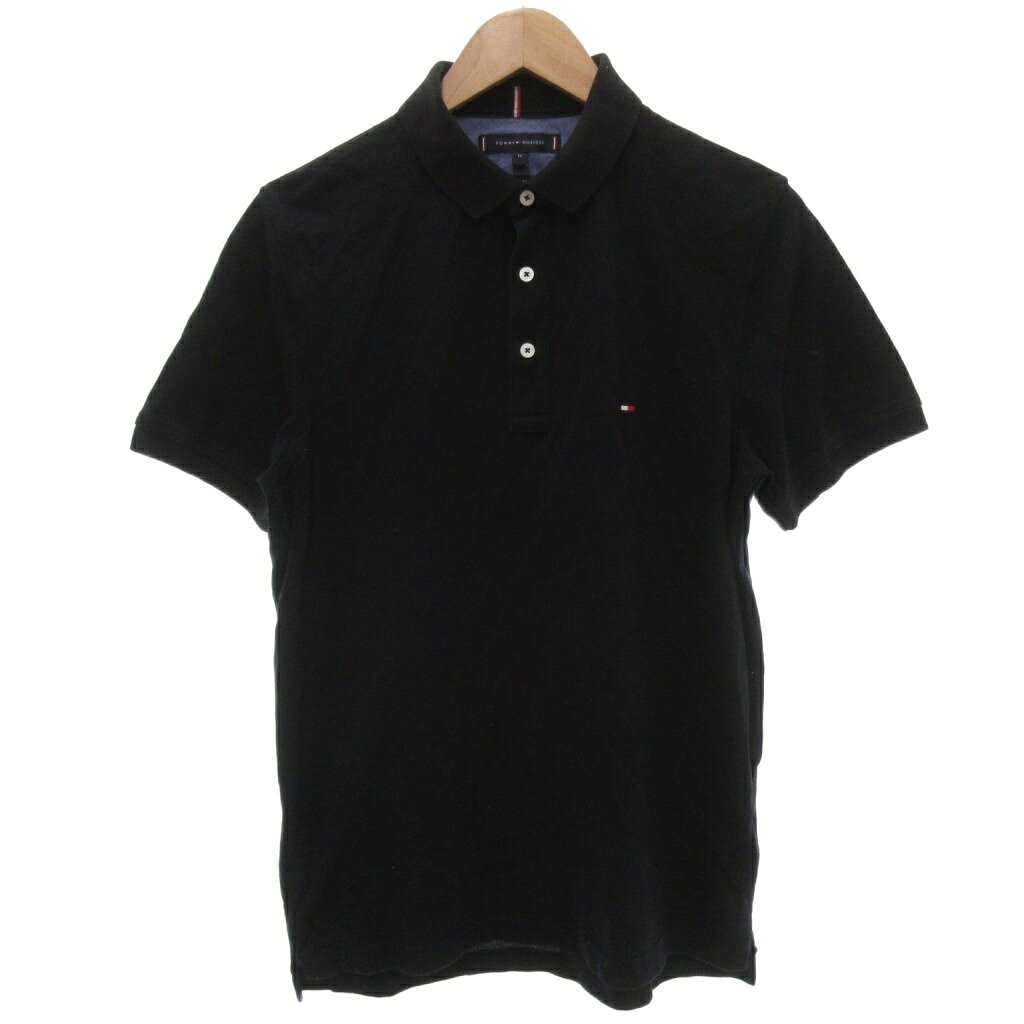 【中古】トミーヒルフィガー TOMMY HILFIGER 美品 鹿の子ポロシャツ 半袖 M 黒 ブラック /JI ■ECG007 メンズ 【ベクトル 古着】 260713ブランドトミーヒルフィガー TOMMY HILFIGER表記サイズM実...