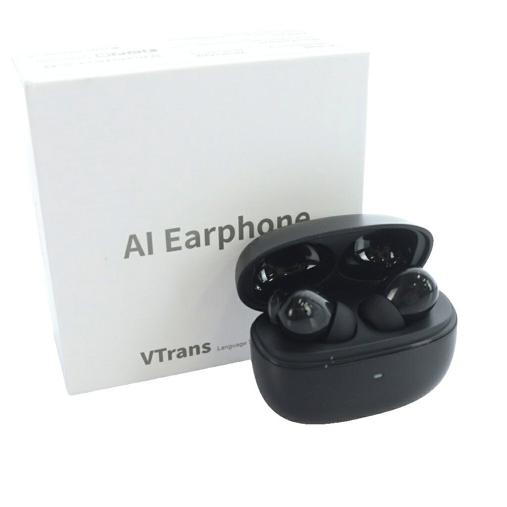 【中古】Vtrans ブイトランス AI Earphone 翻訳 ワイヤレスイヤホン イヤフォン 黒 ブラック 箱付き 家電 /MW ■GY18 その他 【ベクトル 古着】 260709実寸サイズ-　色黒 ブラック 状態本体に多少の汚れや若...