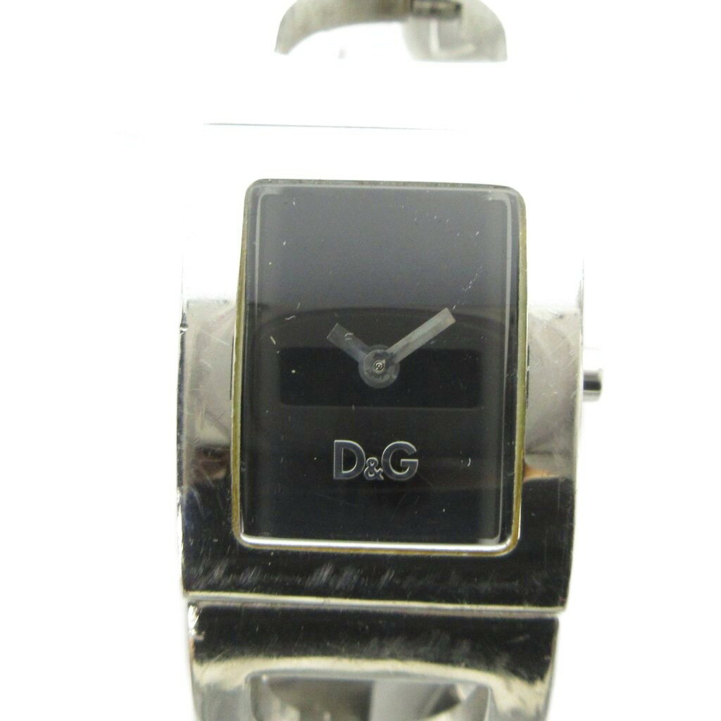 【中古】ドルチェ&ガッバーナ ドルガバ DOLCE&GABBANA 腕時計 ウォッチ クォーツ 黒文字盤 ロゴ シルバー色 ■GY11 /MQ レディース 【ベクトル 古着】 260428ブランドドルチェ&ガッバーナ ドルガバ DOLCE&...