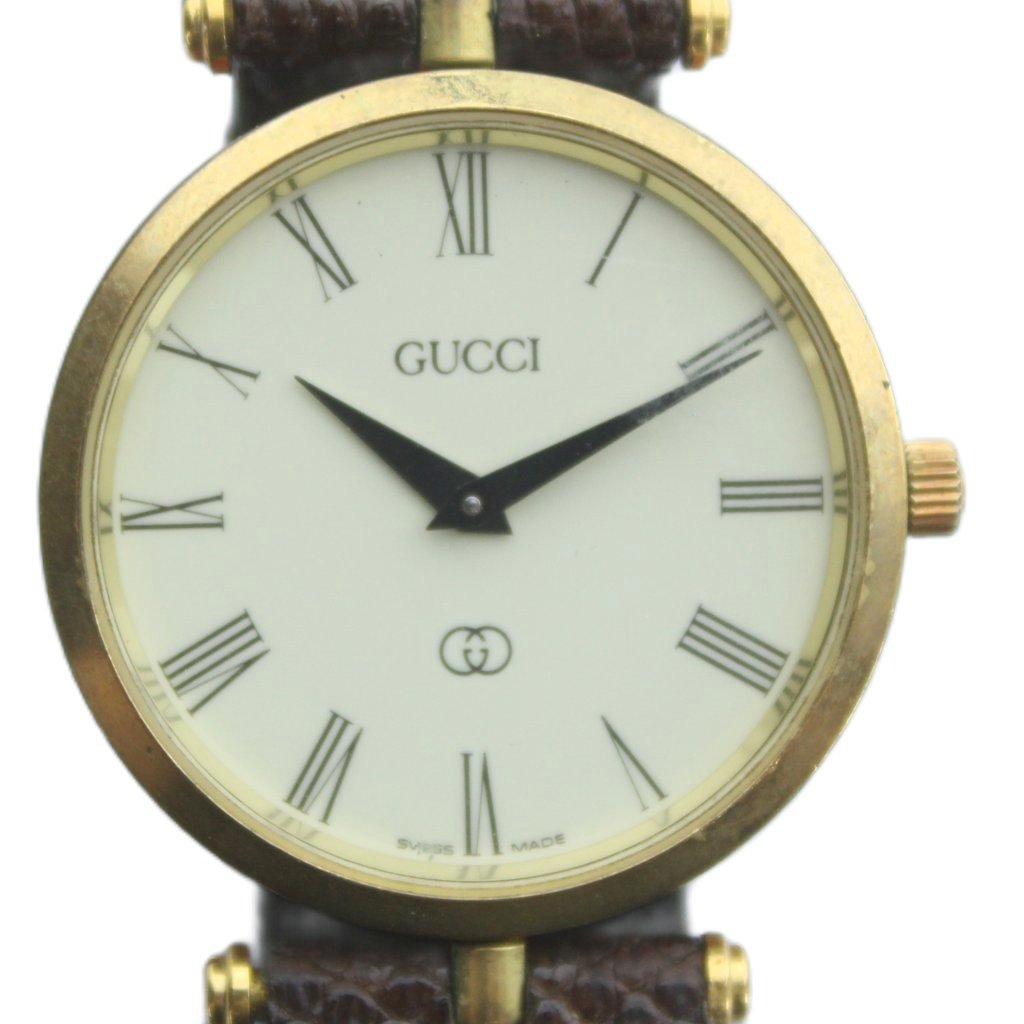 【中古】グッチ GUCCI ジャンク品 腕時計 ウォッチ クォーツ ローマン シェリーライン レザーベルト ゴールド色 ■GY18 /MQ ■OH メンズ 【ベクトル 古着】 260314ブランドグッチ GUCCI表記サイズ実寸サイズをご参...