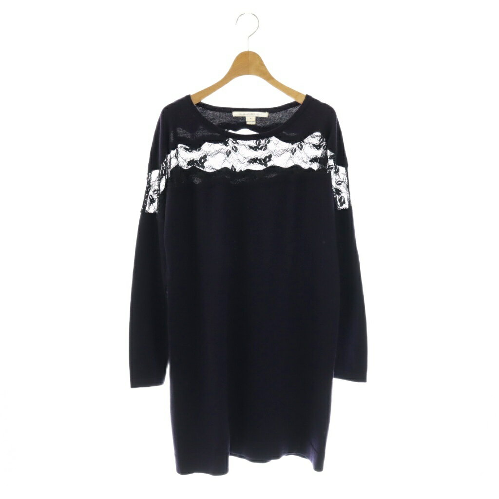 【中古】ダイアンフォンファステンバーグ DIANE von FURSTENBERG ニット ワンピース 長袖 レース M ダークパープル ブラック /ES ■GY06 レディース 【ベクトル 古着】 260418ブランドダイアンフォンファス...