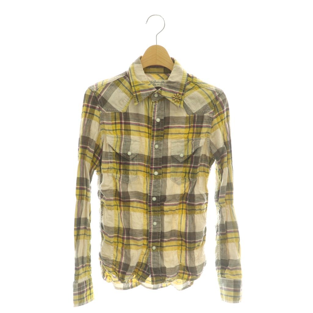 【中古】レミレリーフ REMI RELIEF シャツ 長袖 チェック柄 フラワースタッズ XXS イエロー マルチカラー /CX ■GY06 メンズ 【ベクトル 古着】 260418ブランドレミレリーフ REMI RELIEF表記サイズXX...