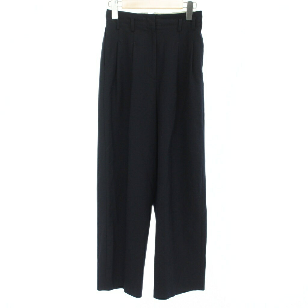 【中古】デミルクス ビームス Demi-Luxe BEAMS 22ss ワイドタックパンツ ハイウエスト ウール 34 紺 ネイビー フルレングス /AG ■OS ■GY06 レディース 【ベクトル 古着】 260423ブランドデミルクス ...