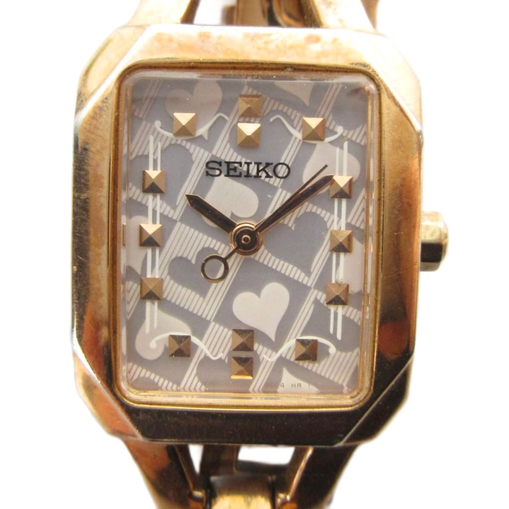 【中古】セイコー SEIKO V111-0BE0 腕時計 ウォッチ ソーラー ハート ゴールド色 ■GY11 /MQ レディース 【ベクトル 古着】 260504ブランドセイコー SEIKO表記サイズ実寸サイズをご参考ください。実寸サイズバ...