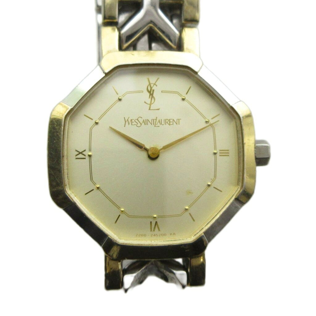 【中古】イヴサンローラン YVES SAINT LAURENT 2200-245200 腕時計 ウォッチ クォーツ ロゴ ローマン シルバー色 ■GY18 /MQ レディース 【ベクトル 古着】 260712ブランドイヴサンローラン YVE...