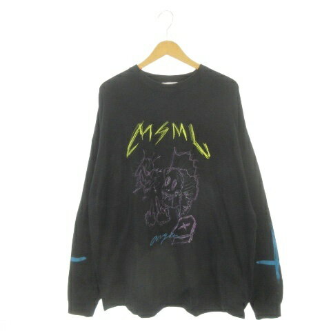 【中古】エムエスエムエル MSML MUSIC SAVED MY LIFE ANGER LONG SLEEVE TEE Tシャツ M 黒 ブラック 長袖 グラフィックプリント 袖プリント M21-02A5-CL03 /AH1 ■GY03 メ...