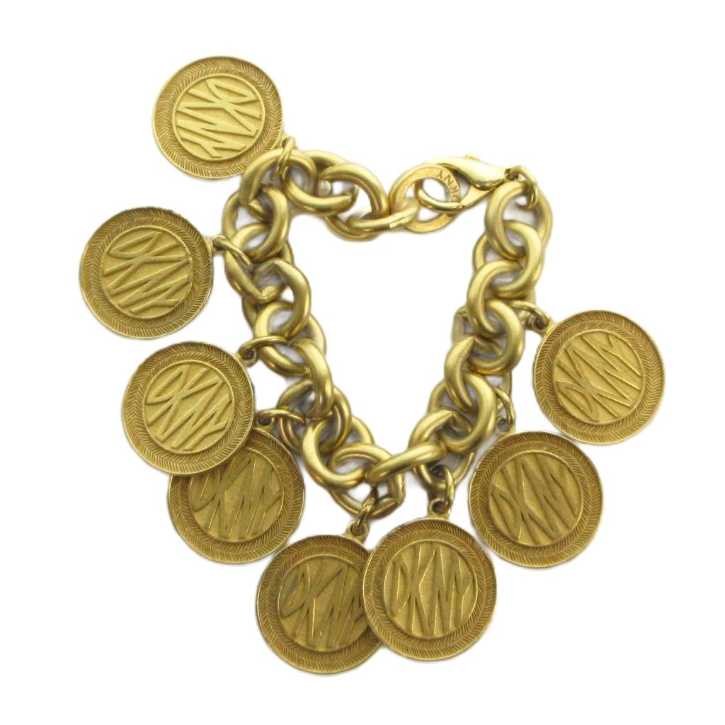 【中古】ダナキャランニューヨーク DKNY ブレスレット アクセサリー バングル ロゴ コイン チェーン ゴールド色 ■GY11 /MQ レディース 【ベクトル 古着】 260530ブランドダナキャランニューヨーク DKNY表記サイズ実寸サ...