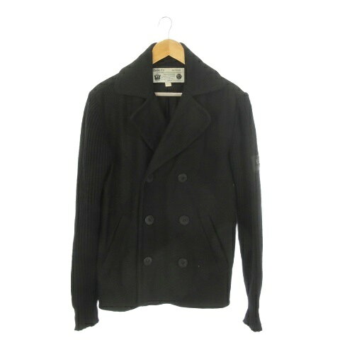 【中古】ディーゼル DIESEL ピーコート コート L 黒 ブラック ダブルブレスト 切替 長袖 00E8F206 /CK2 ■GY18 メンズ 【ベクトル 古着】 260616ブランドディーゼル DIESEL表記サイズL実寸サイズ肩幅：...