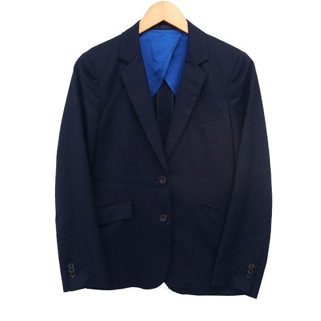【中古】ディファレンス DIFFERENCE ストライプ テーラード ジャケット シングルブレスト シルク混 ウール ネイビー 紺 /FT ■GY12 レディース 【ベクトル 古着】 260708ブランドディファレンス DIFFERENCE...