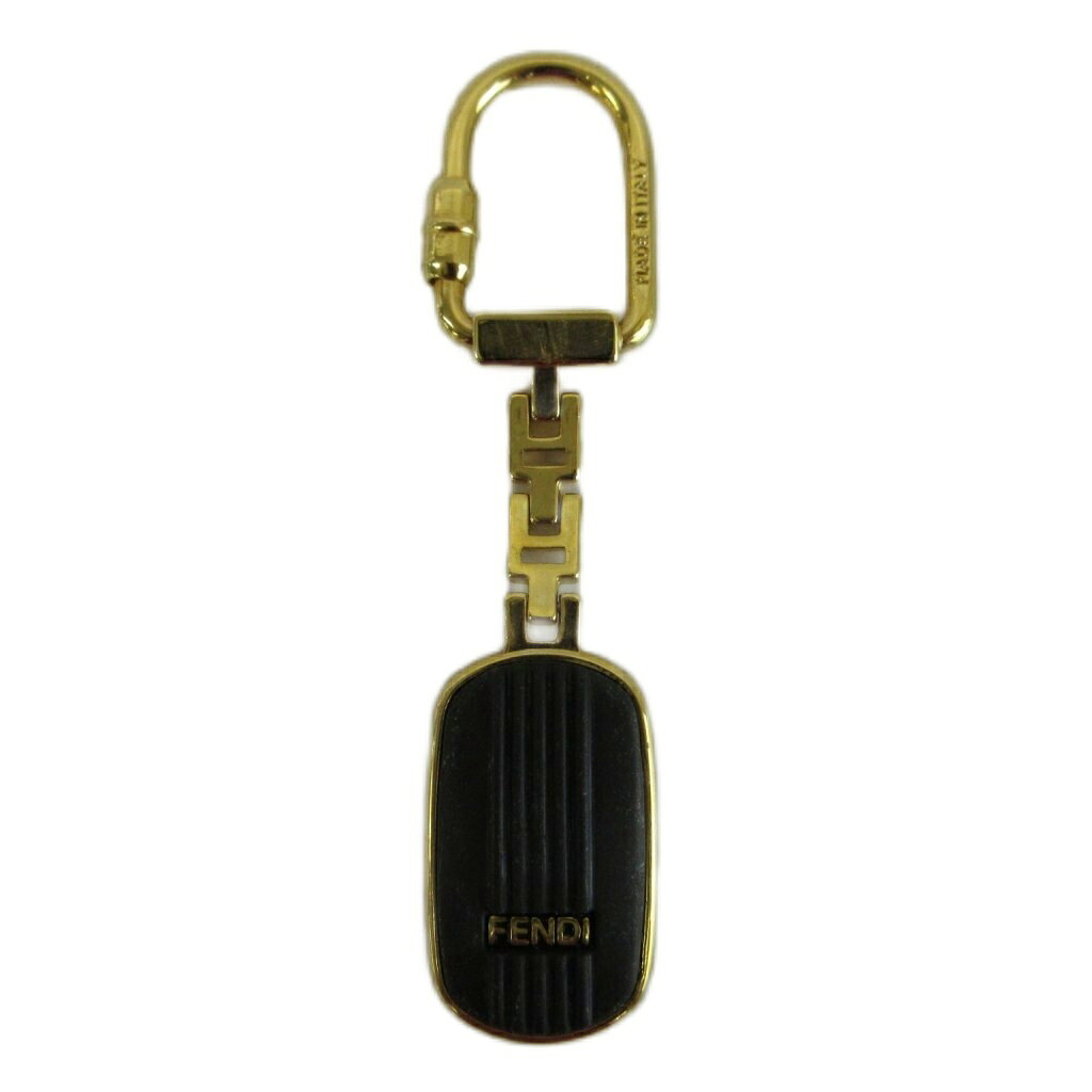 【中古】フェンディ FENDI ヴィンテージ キーホルダー キーリング ラバー ロゴ ゴールド金具 黒 ブラック /XZ ■GY64 メンズ レディース 【ベクトル 古着】 260715ブランドフェンディ FENDI実寸サイズヨコ：2cm　...