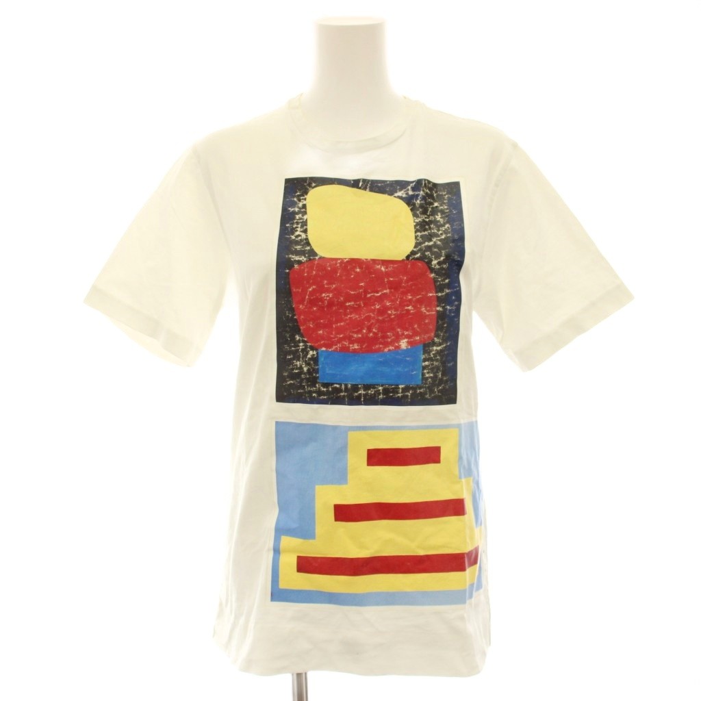 【中古】マルニ MARNI ジャック デイヴィスン Jack Davison グラフィックプリントショートスリーブTシャツ Graphic Print S/S T-Shirt カットソー クルーネック 半袖 プリント 38 白 ホワイト T...