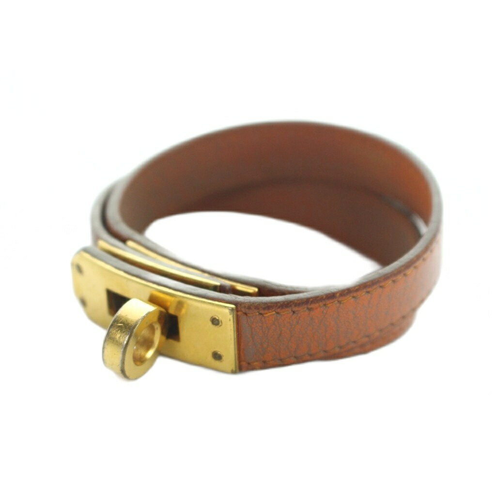 【中古】エルメス HERMES ドゥブルトゥール ブレスレット アクセサリー バングル 2連 ケリー 刻印 レザー 茶 ブラウン ■GY19 /MQ ■OH レディース 【ベクトル 古着】 260517ブランドエルメス HERMES表記サイ...