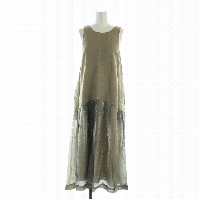 【中古】未使用品 タジチタ TAGEECHITA 25SS LIGHT SHADOW DOCKING DRESS ノースリーブワンピース タグ付き ロング S カーキ T252QZ174 /MQ レディース 【ベクトル 古着】 250722...