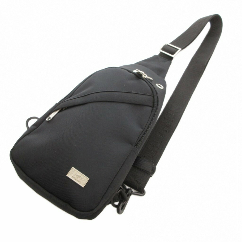 【中古】SEPTWOLVES スリングバッグ ボディバッグ ショルダー ロゴプレート ナイロン ブラック /UO メンズ 【ベクトル 古着】 260124実寸サイズ持ち手の長さ：-cm　ヨコ：17cm　タテ：31cm　マチ：5cm　ショルダ...