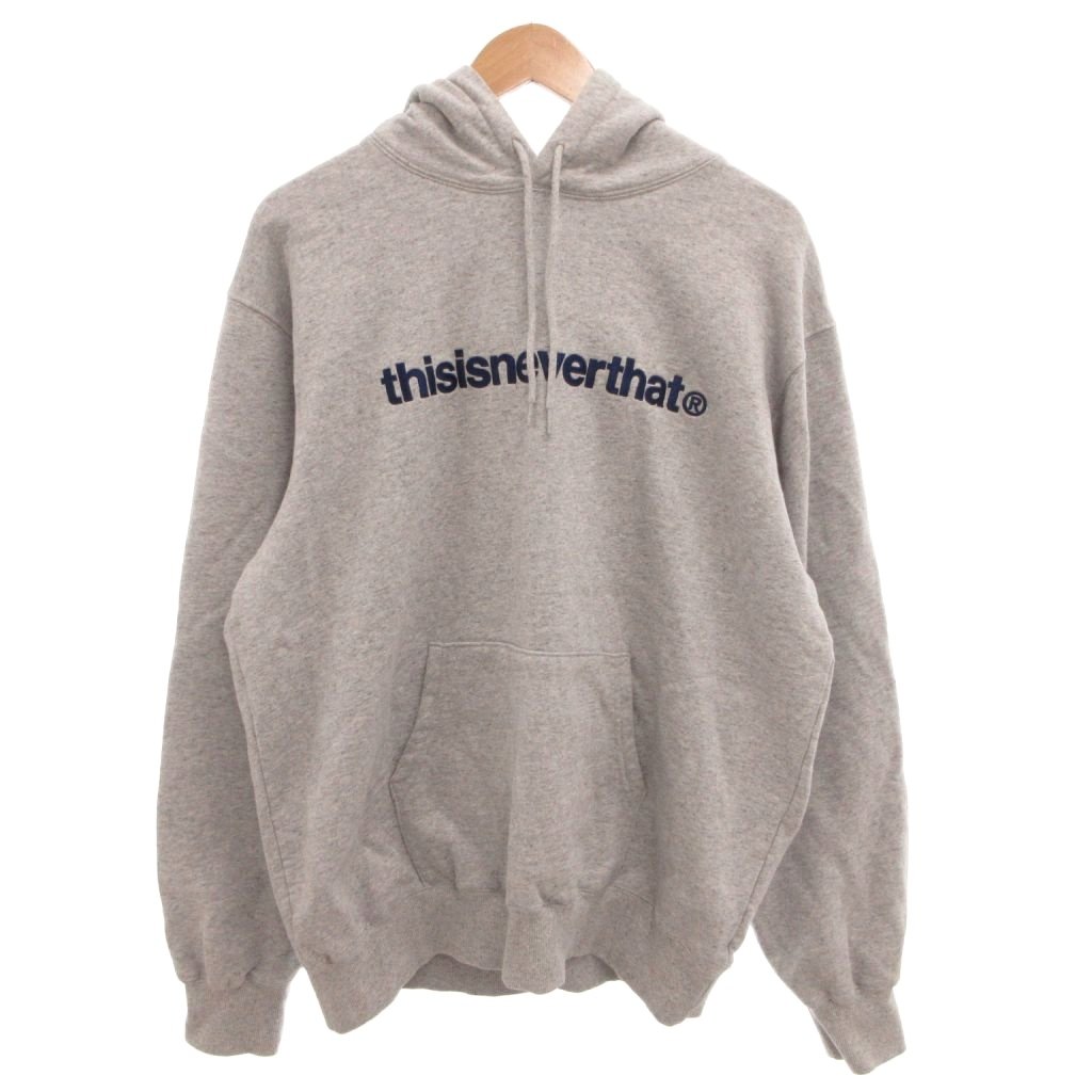 【中古】thisisneverthat T-Logo Hoodie プルオーバーパーカー フーディ ロゴ 長袖 XL グレー /FF メンズ 【ベクトル 古着】 260405表記サイズXL実寸サイズ肩幅：55cm　身幅：63cm　着丈：71...