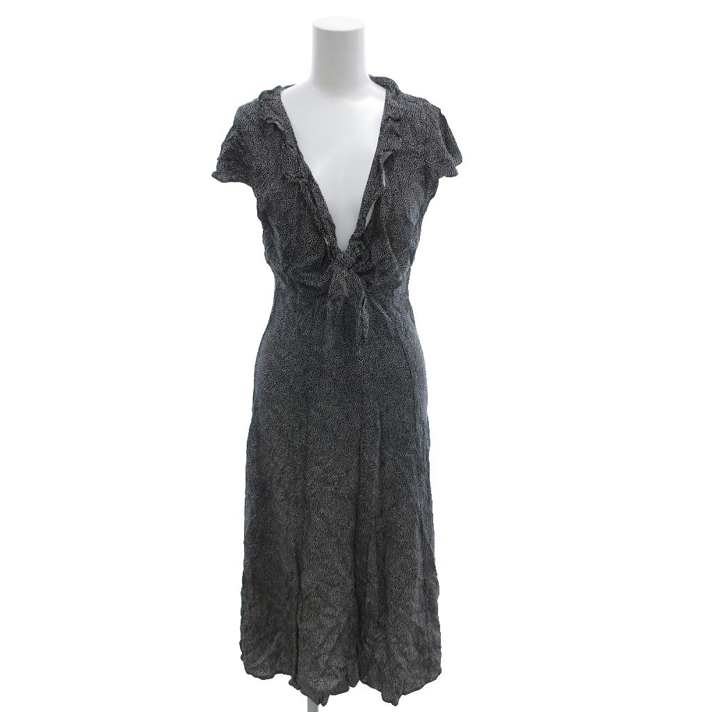 【中古】AUGUSTE 19SS ワンピース フリル リボン ロング ノースリーブ 黒 ブラック /FF レディース 【ベクトル 古着】 260509表記サイズサイズ表記はございませんので、実寸サイズを参考によろしくお願いします実寸サイズ身...