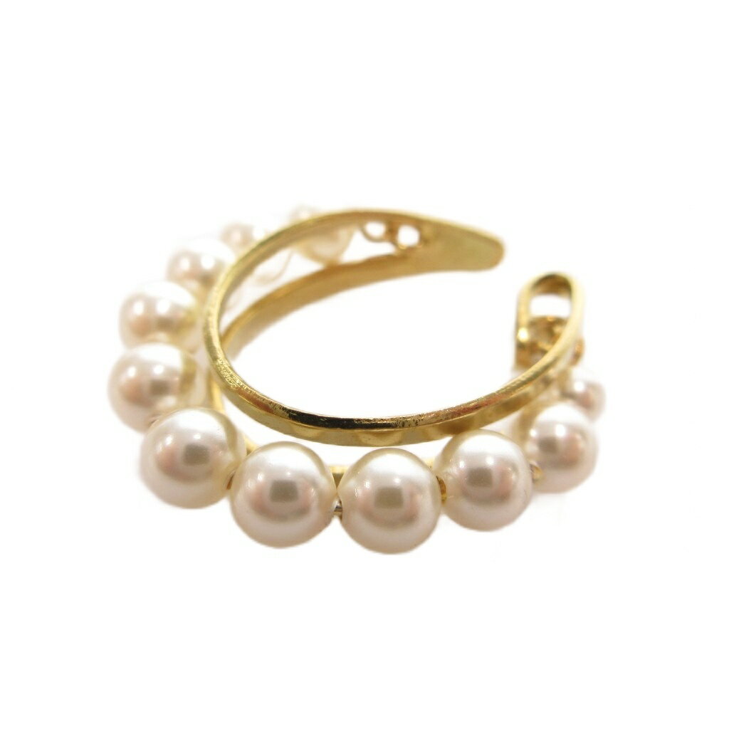 【中古】Caline Paris カリーヌパリ イヤーカフ パール ゴールドカラー /FF レディース 【ベクトル 古着】 260423実寸サイズ縦 2.5cm 横 2.2cm　色ゴールドカラー状態・全体に若干の擦れ その他に目立ったダメー...