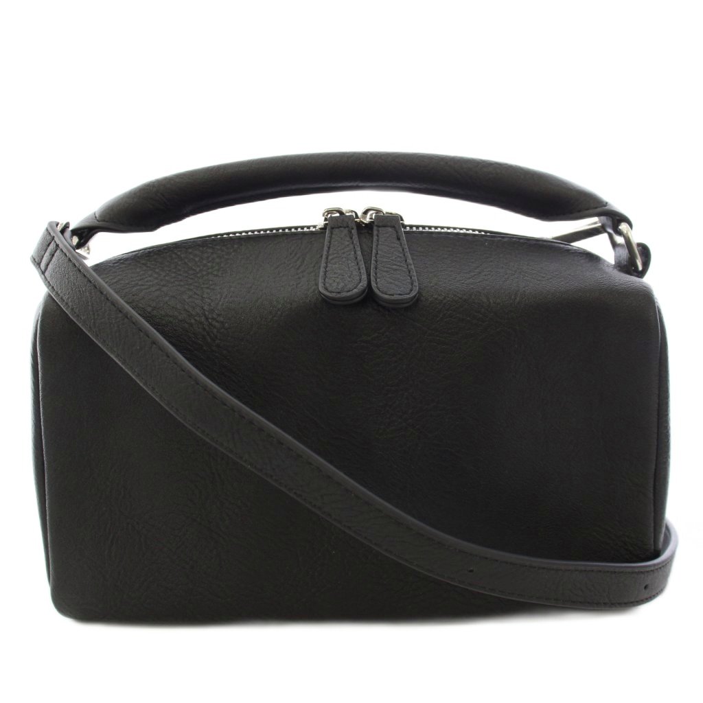 【中古】ザクレ THE CLE BOX BAG ハンドバッグ ショルダーバッグ 2WAY ロゴ レザー 黒 ブラック /TK レディース 【ベクトル 古着】 260803実寸サイズ持ち手の長さ：26cm　ヨコ：23cm　タテ：12cm　マチ...