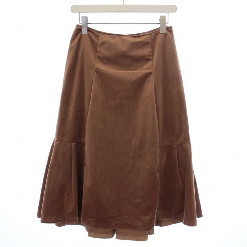 【中古】ビームスハート BEAMS HEART フレアスカート ミモレ丈 ベロア M 茶 ブラウン 43-27-0506-529 /BM レディース 【ベクトル 古着】 240404ブランドビームスハート BEAMS HEART表記サイズM...