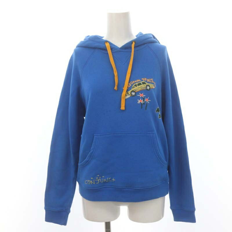 【中古】マザー mother 22SS 刺繍イラスト フード付きパーカー プルオーバー 長袖 XS 青 ブルー /MF ■OS レディース 【ベクトル 古着】 240717ブランドマザー mother表記サイズXS実寸サイズ身幅：50cm　...