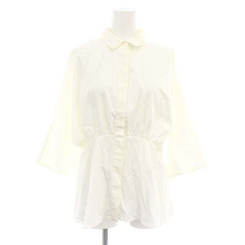 【中古】ユナイテッドアローズ UNITED ARROWS サテン ドルマンスリーブ ブラウス シャツ ギャザー 七分袖 白 ホワイト /MI ■OS レディース 【ベクトル 古着】 240904ブランドユナイテッドアローズ UNITED A...