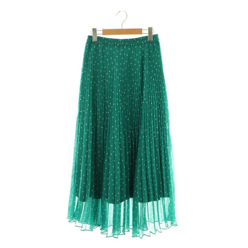 【中古】グリーンレーベルリラクシング ユナイテッドアローズ green label relaxing ドットプリーツスカート 緑 白 /CX ■OS レディース 【ベクトル 古着】 250618ブランドグリーンレーベルリラクシング ユナイテ...